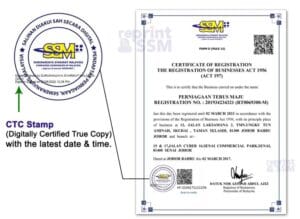 Reprint CTC – SSM EZBIZ ONLINE