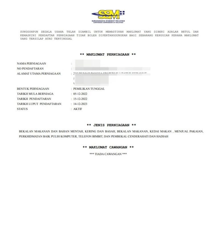 SSM EZBIZ ONLINE – Pendaftaran, Renew SSM